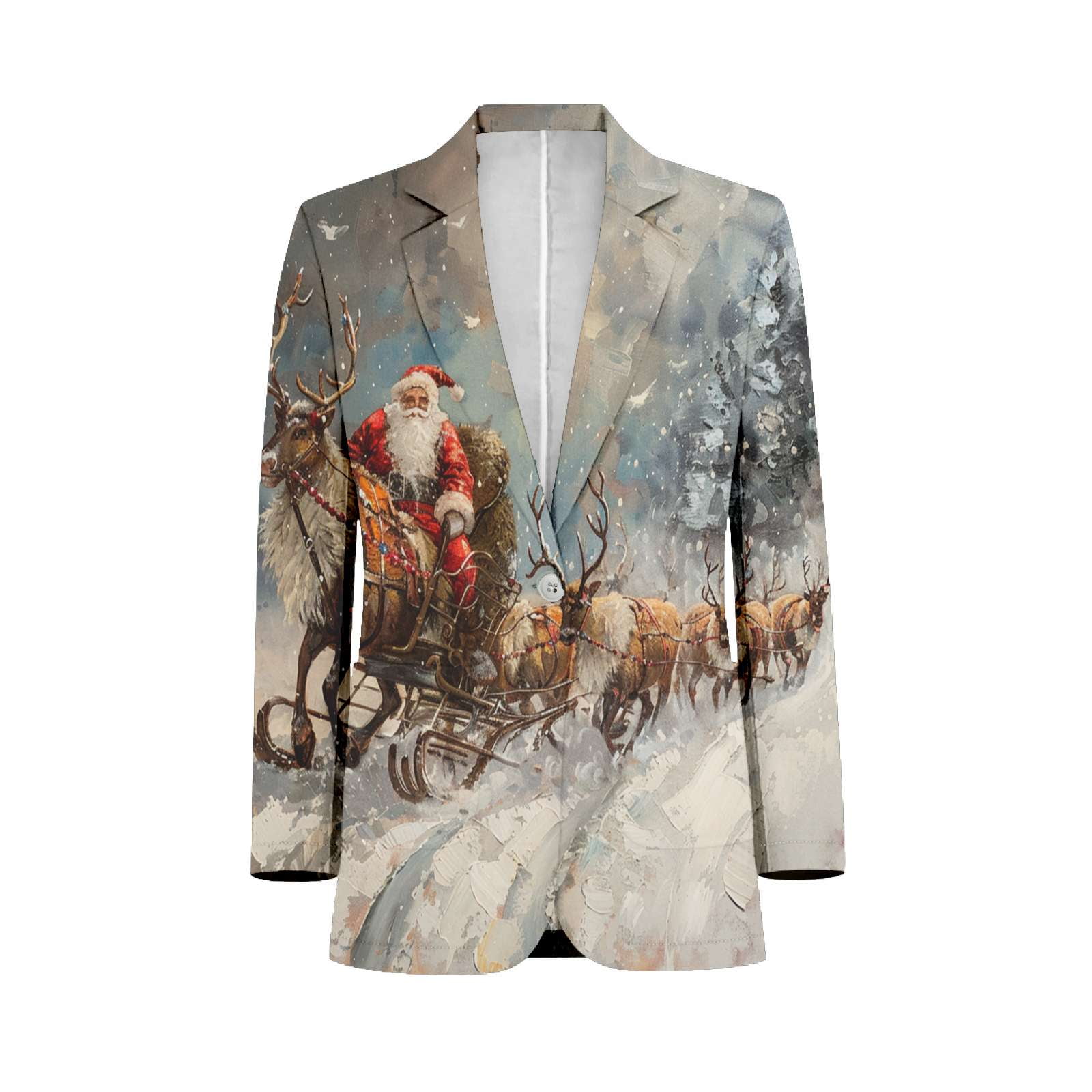 Vintage Santa With Reindeer Mens Suits Shawl Collar Slim Fit Suit Mens ...