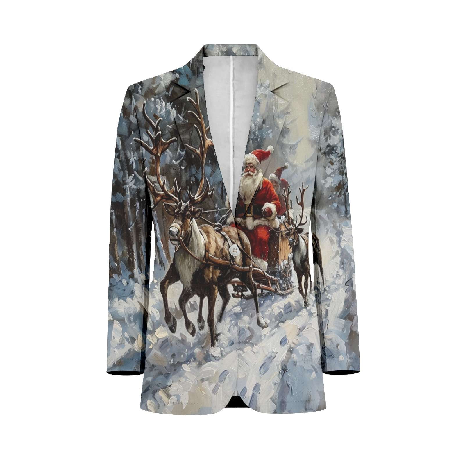 Vintage Santa With Reindeer Mens Suits Shawl Collar Slim Fit Suit Mens ...