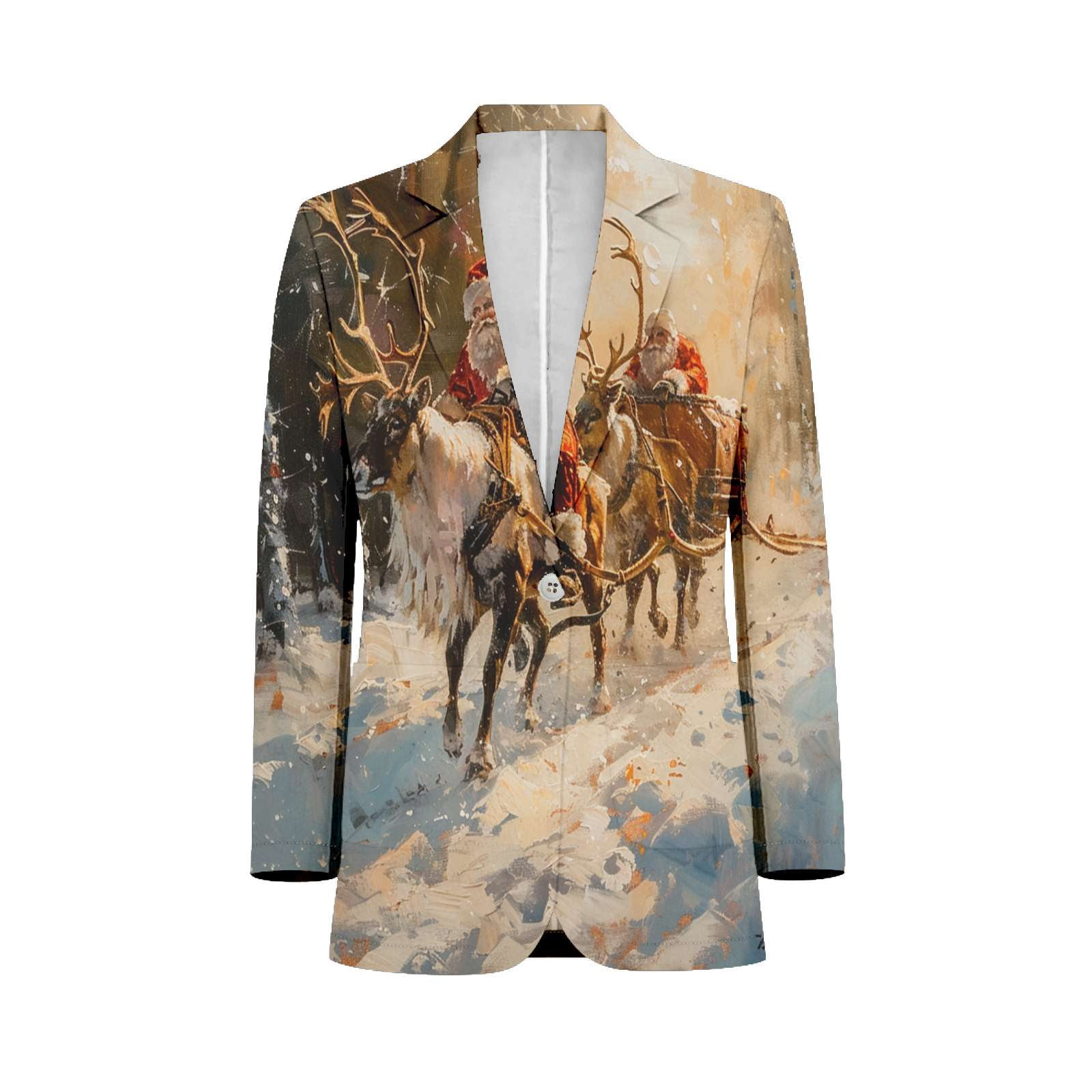 Vintage Santa With Reindeer Mens Suits Shawl Collar Slim Fit Suit Mens ...