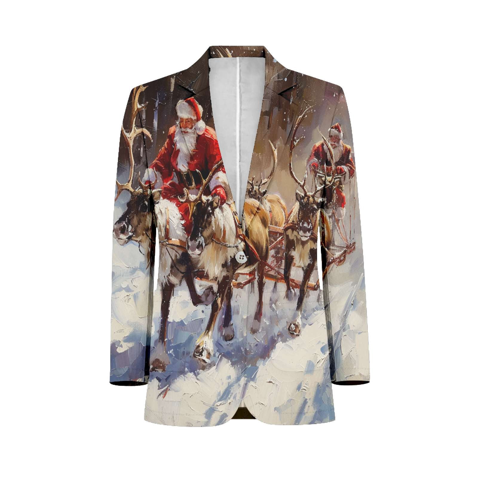 Vintage Santa With Reindeer Mens Suits Shawl Collar Slim Fit Suit Mens ...
