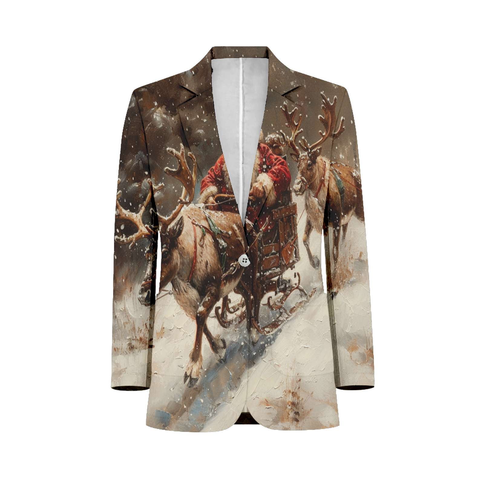 Vintage Santa With Reindeer Mens Suits Shawl Collar Slim Fit Suit Mens ...