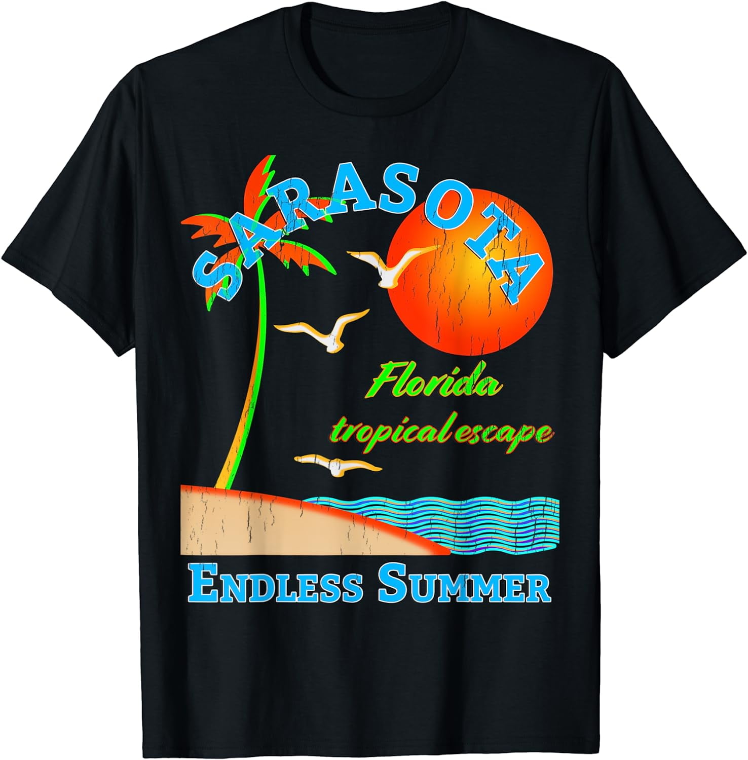 Vintage Sarasota Florida Family Beach Vacation T-Shirt - Walmart.com