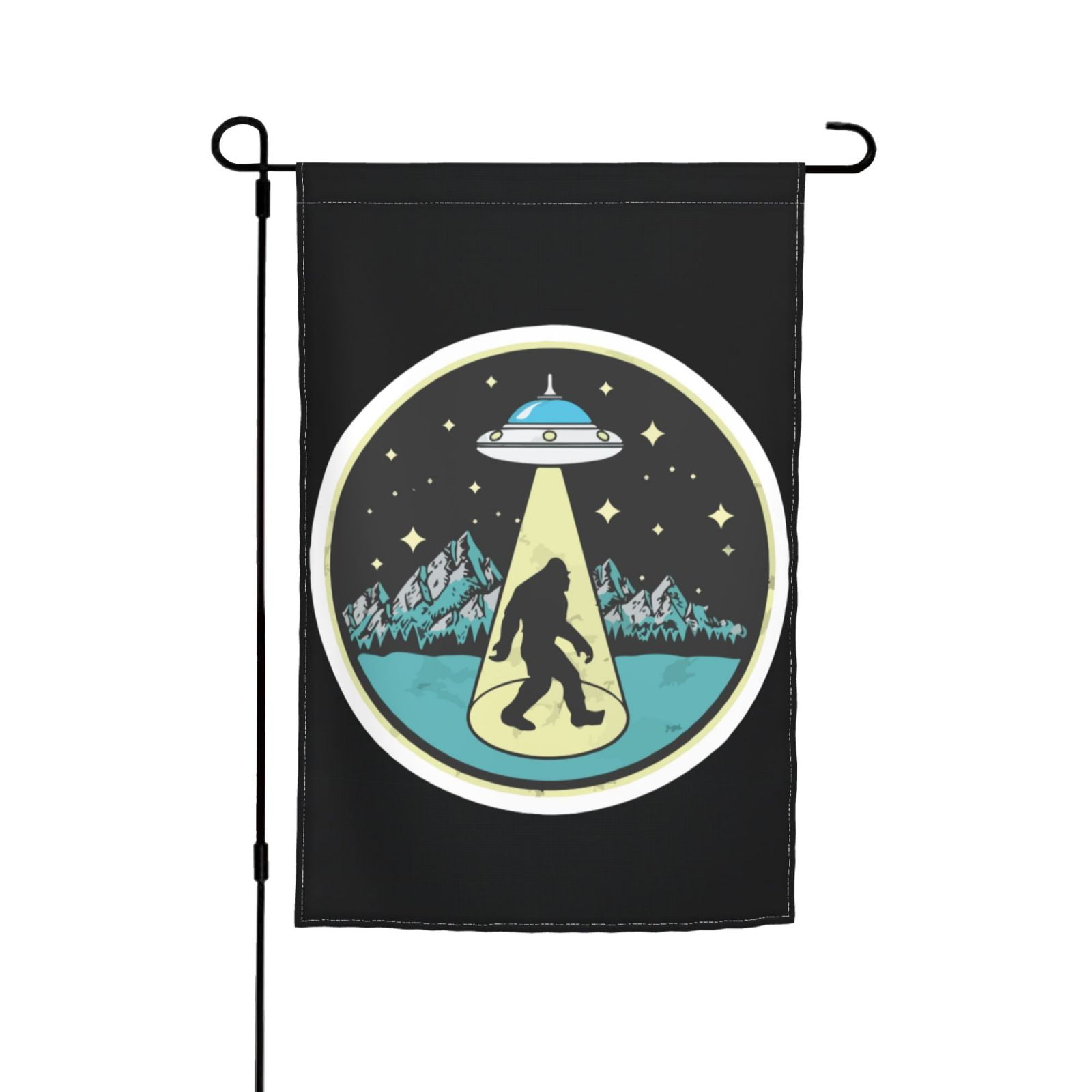 Vintage Sasquatch & Ufo Alien Gr' Sticker Garden Flag 12x18 Inch ...