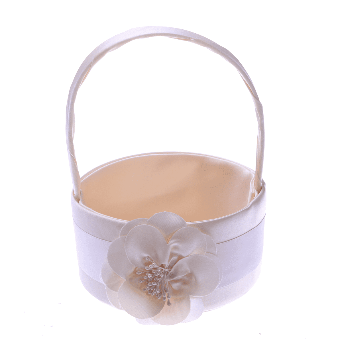Vintage Satin Handmaded Flower Basket Romantic Wedding Basket for ...