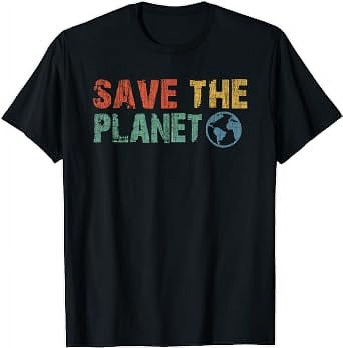 Vintage Save the Planet Shirt Earth Day 2023 Distress T-Shirt - Walmart.com