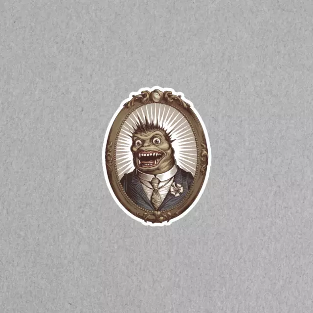 Vintage Scary Smiling Frog In Suit Sticker - Creepy Anthropomorphic ...