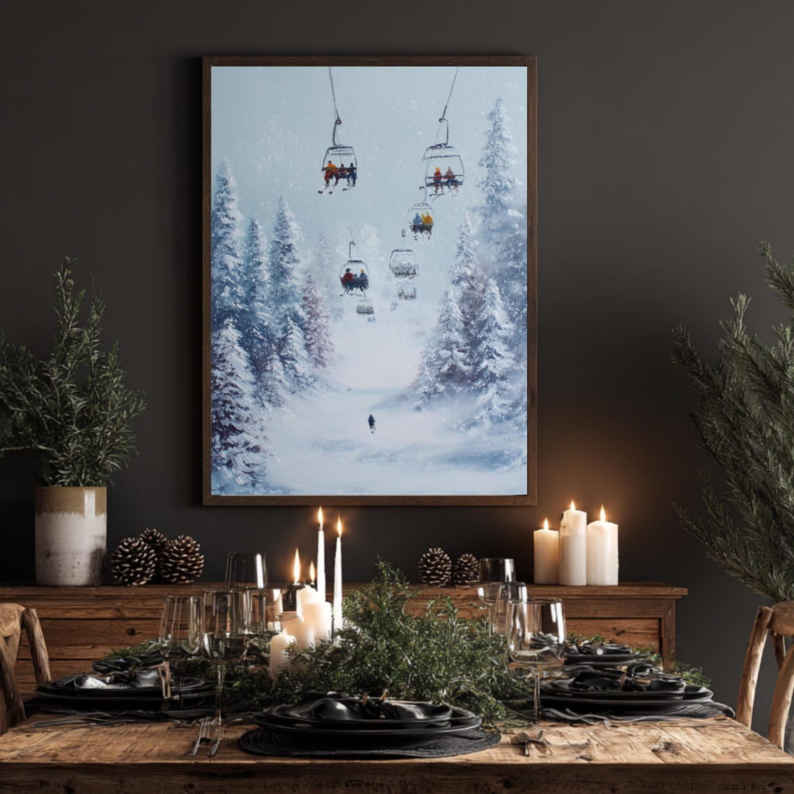 Vintage Scene In Victorian Era Poster Winter Wall Art, Festivedecor ...