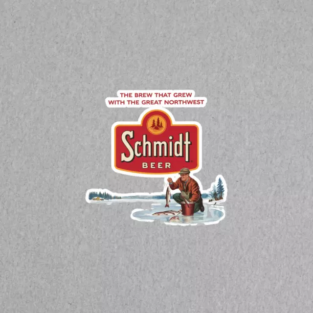 Vintage Schmidt Beer Fishing Sticker - The Brew That Grew With The ...