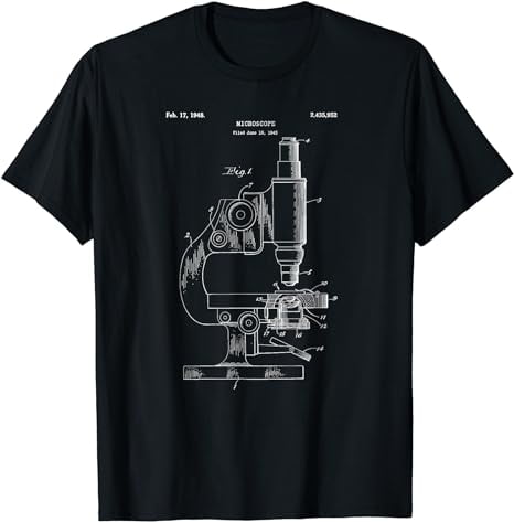 Vintage Science Microscope Blueprint Shirt - Scientist Tee - Walmart.com