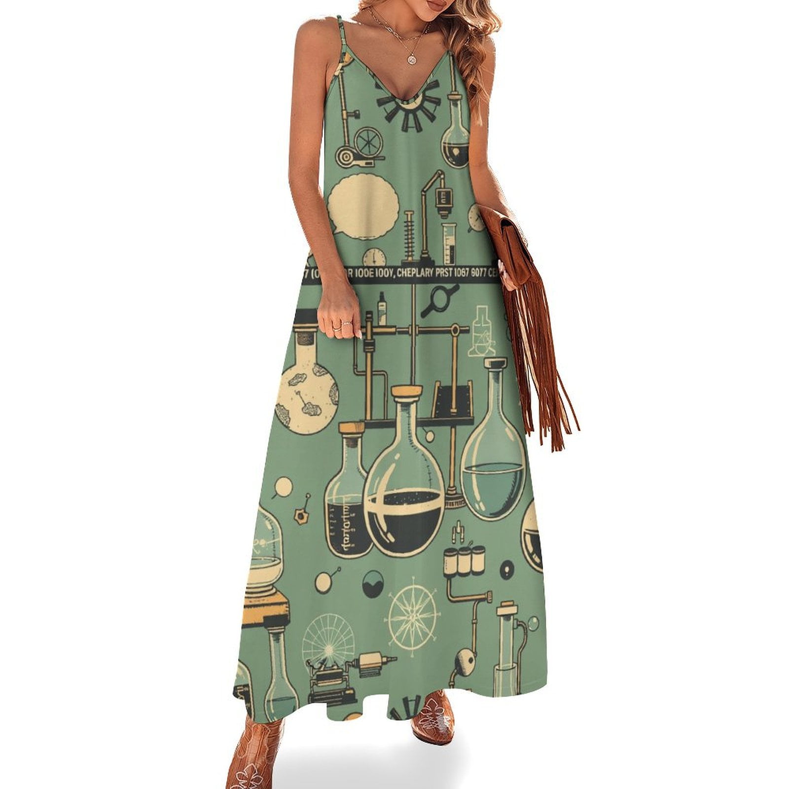 Vintage Science Old Chemistry Laboratory Seamless Pattern Sleeveless ...