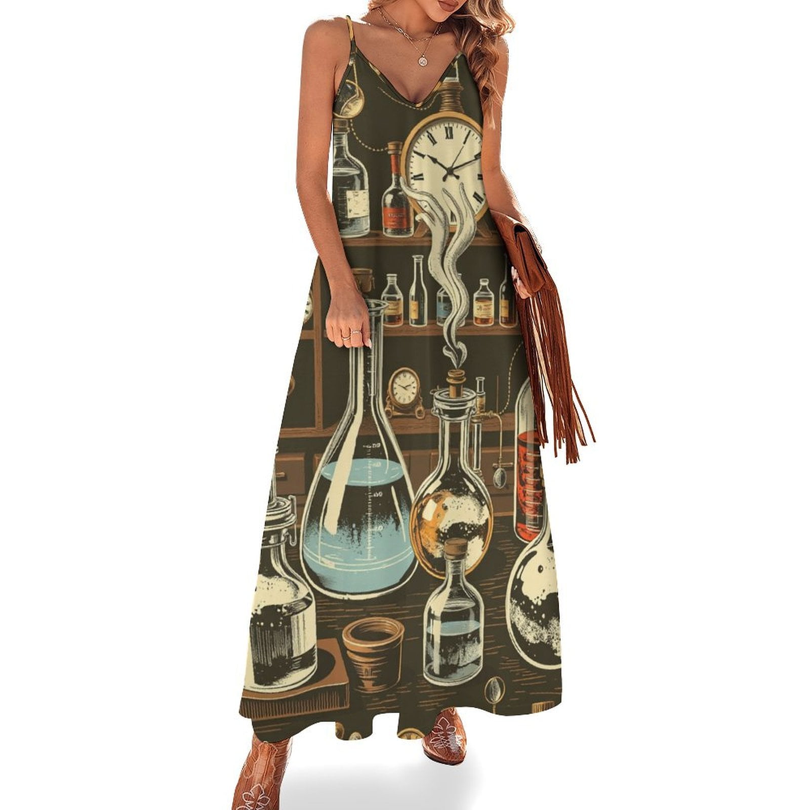 Vintage Science Old Chemistry Laboratory Seamless Pattern Sleeveless ...