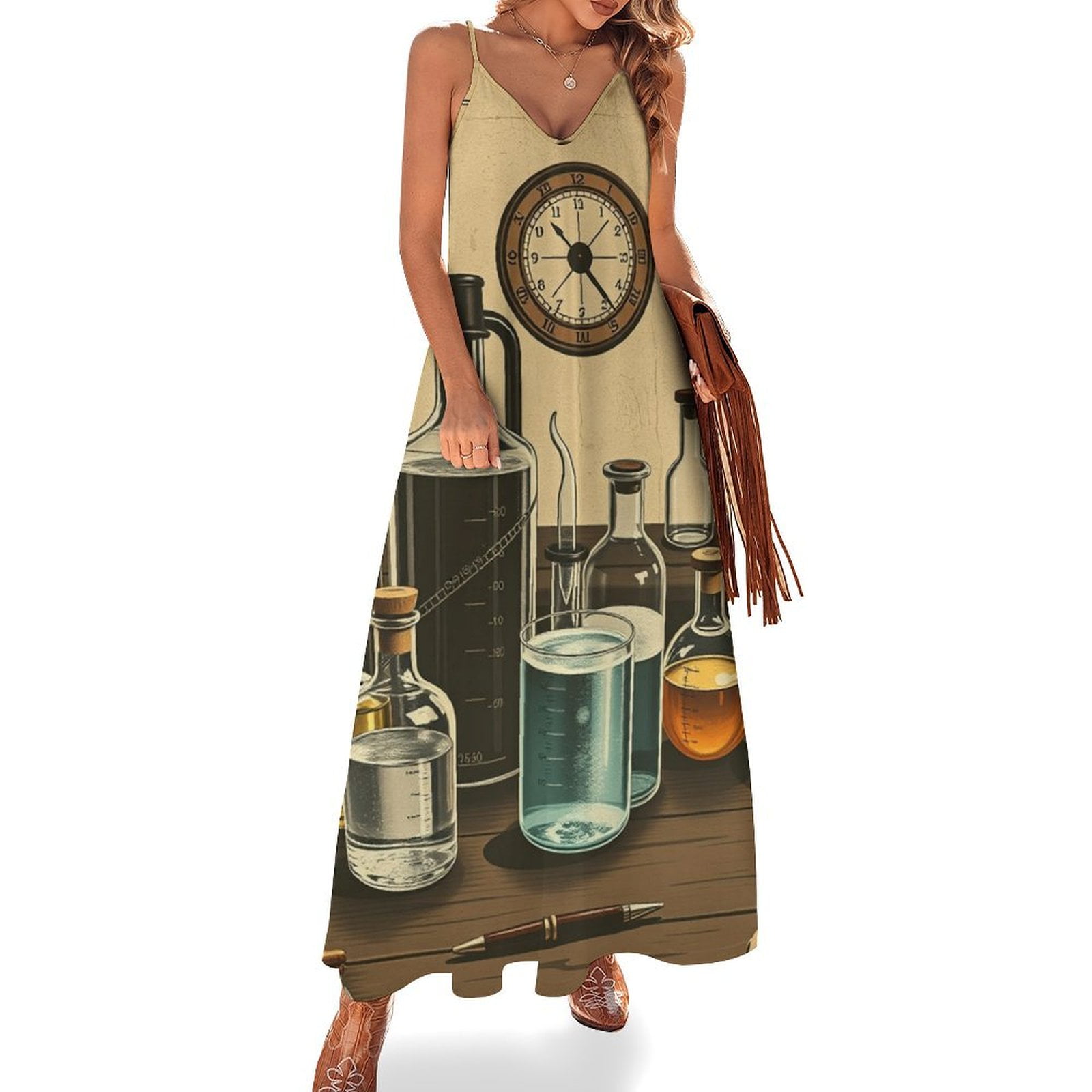 Vintage Science Old Chemistry Laboratory Seamless Pattern Sleeveless ...