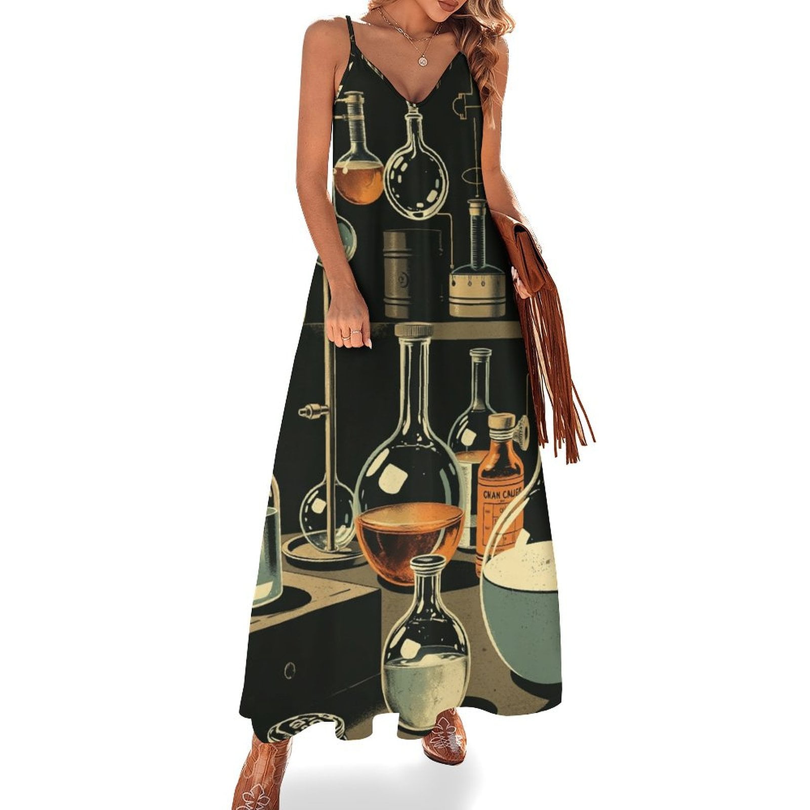 Vintage Science Old Chemistry Laboratory Seamless Pattern Sleeveless ...