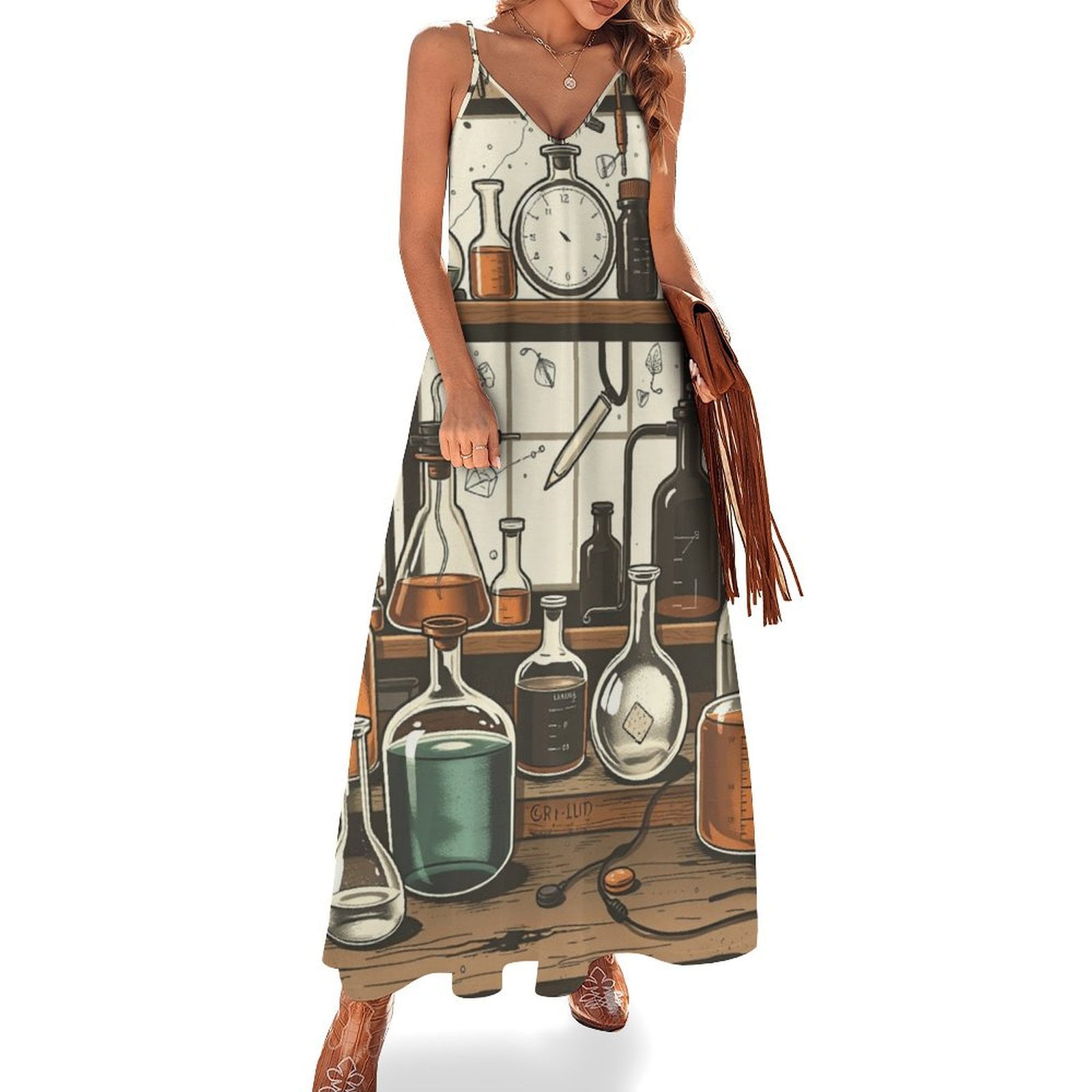 Vintage Science Old Chemistry Laboratory Seamless Pattern Sleeveless ...