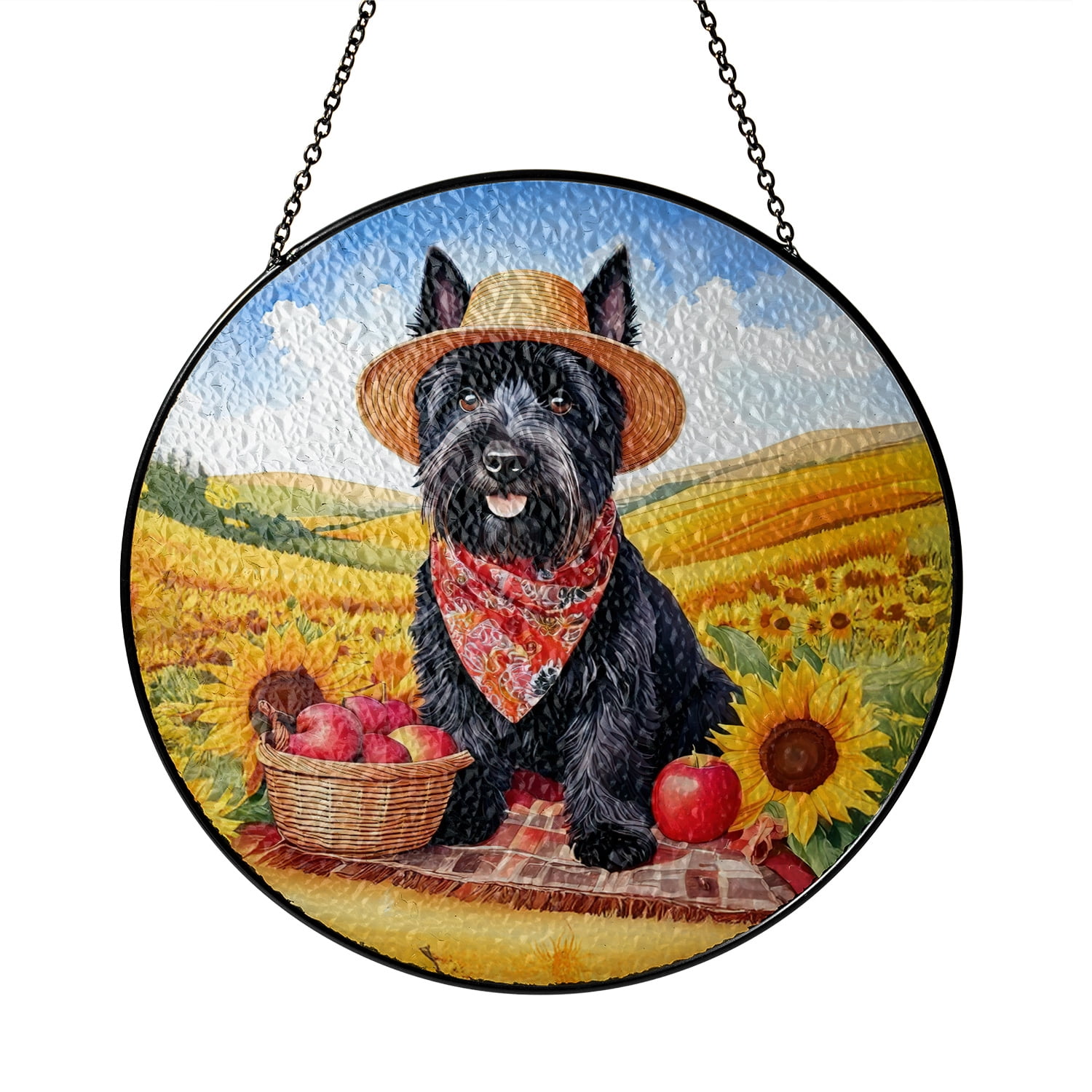 Vintage Scottish Terrier Says Hello Mother's Day Summer Sunflower Field ...