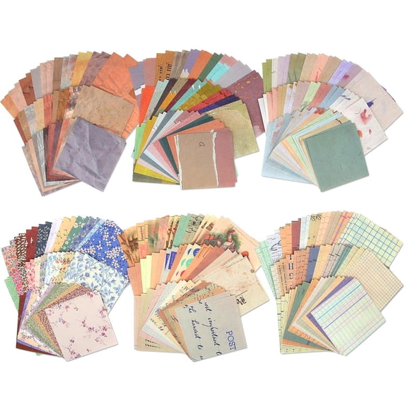 Vintage Scrapbook Paper, 360 Sheets 6 Packs, Multicolor, Rectangular ...