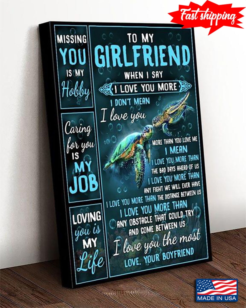 Vintage Sea Turtles To My Girlfriend Missing You Is My Hobby Caring For ...