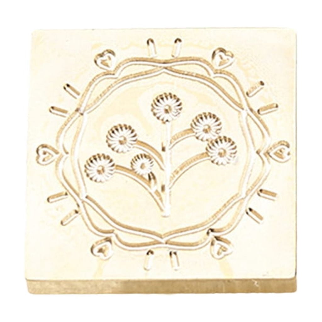 Vintage Seal Stamp Head Flower Embossed Stamp 30x30mm Sqaure Seal Stamp ...