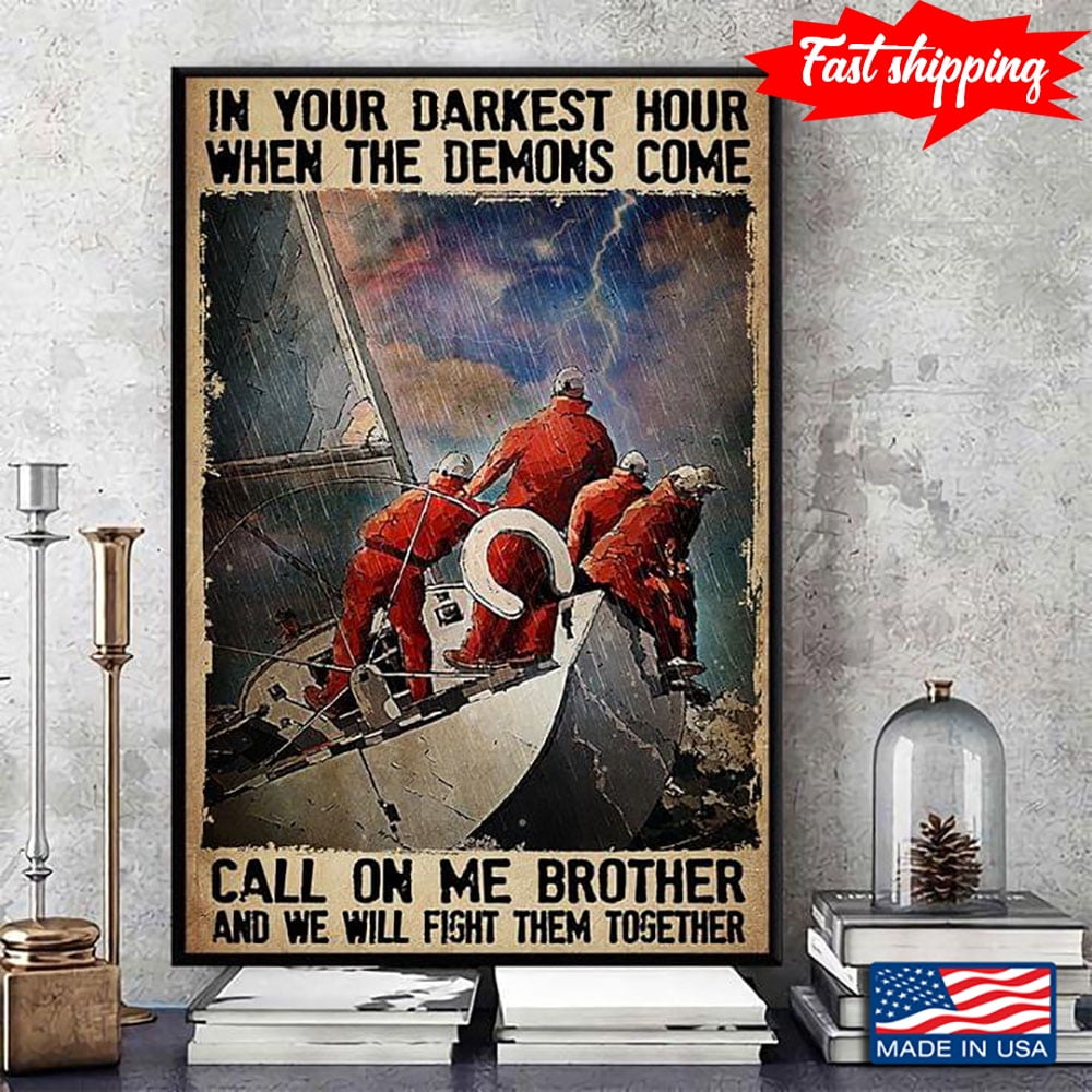 Vintage Seamen On Ship In The Darkest Hour When The Demons Come Call On ...