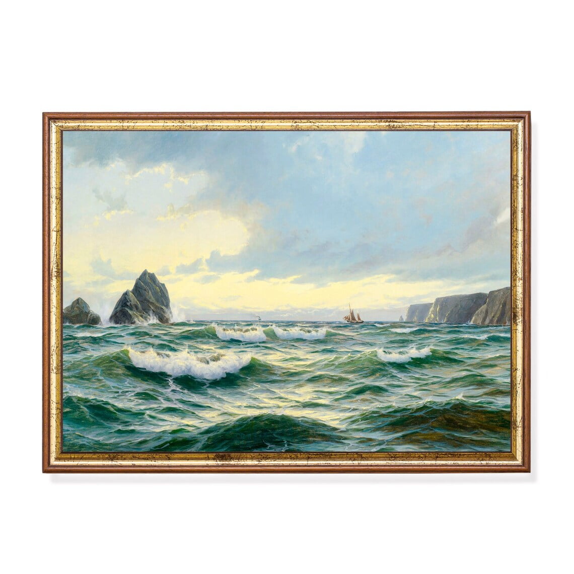Vintage Seascape 19Th Century Ocean Beach Poster UNFRAMED Poster, 8x12 ...