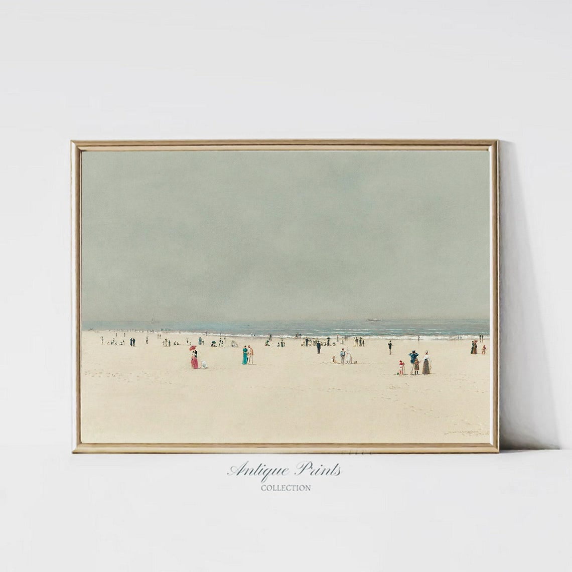Vintage Seascape Wall Art, Neutral Summer Coastal, Antique Beach ...
