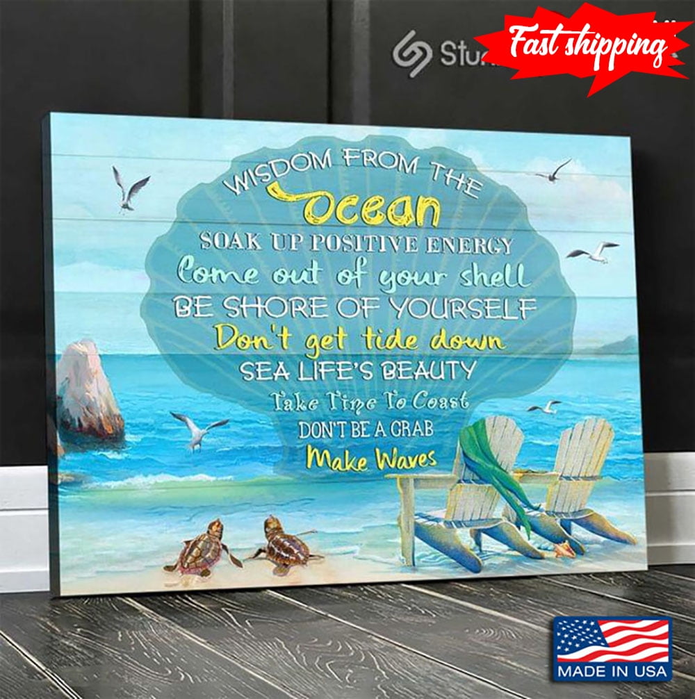Vintage Seashell Wisdom From The Ocean Soak Up Positive Energy Come Out ...