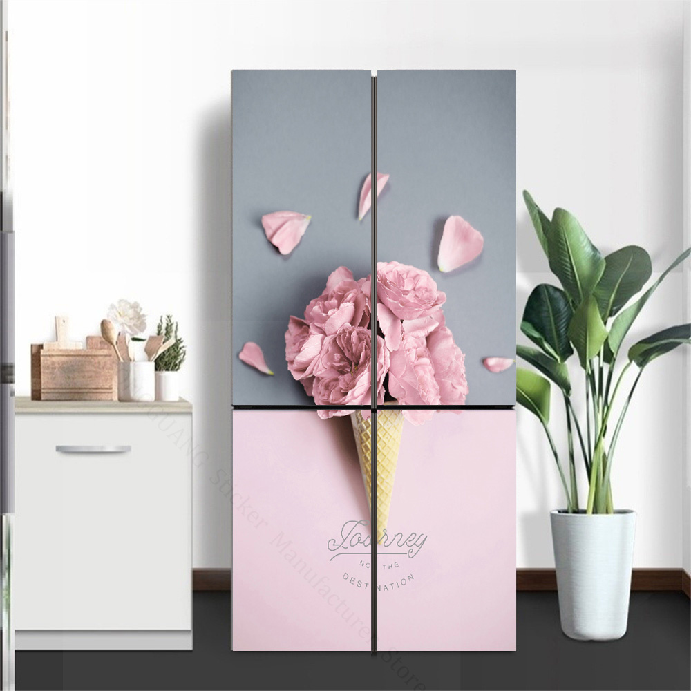 Vintage Self Stick Fridge Wrap Human Flower Beach Vinyl Door Mural ...