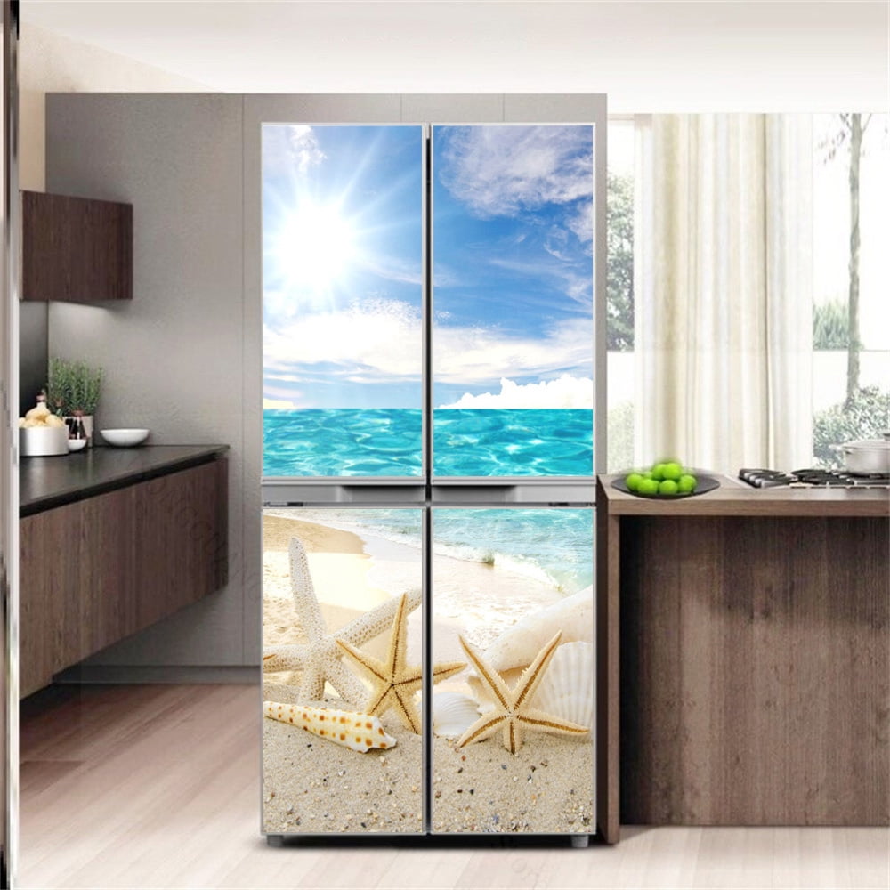 Vintage Self Stick Fridge Wrap Human Flower Beach Vinyl Door Mural ...