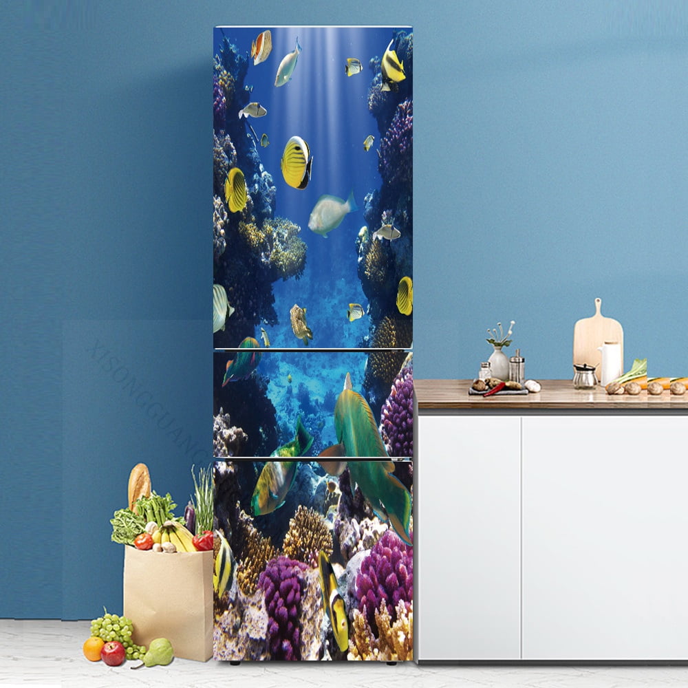 Vintage Self Stick Fridge Wrap Human Flower Beach Vinyl Door Mural ...