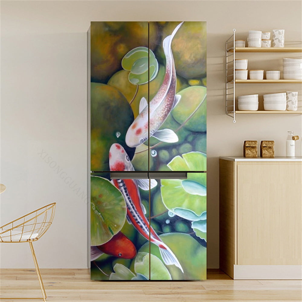 Vintage Self Stick Fridge Wrap Human Flower Beach Vinyl Door Mural ...