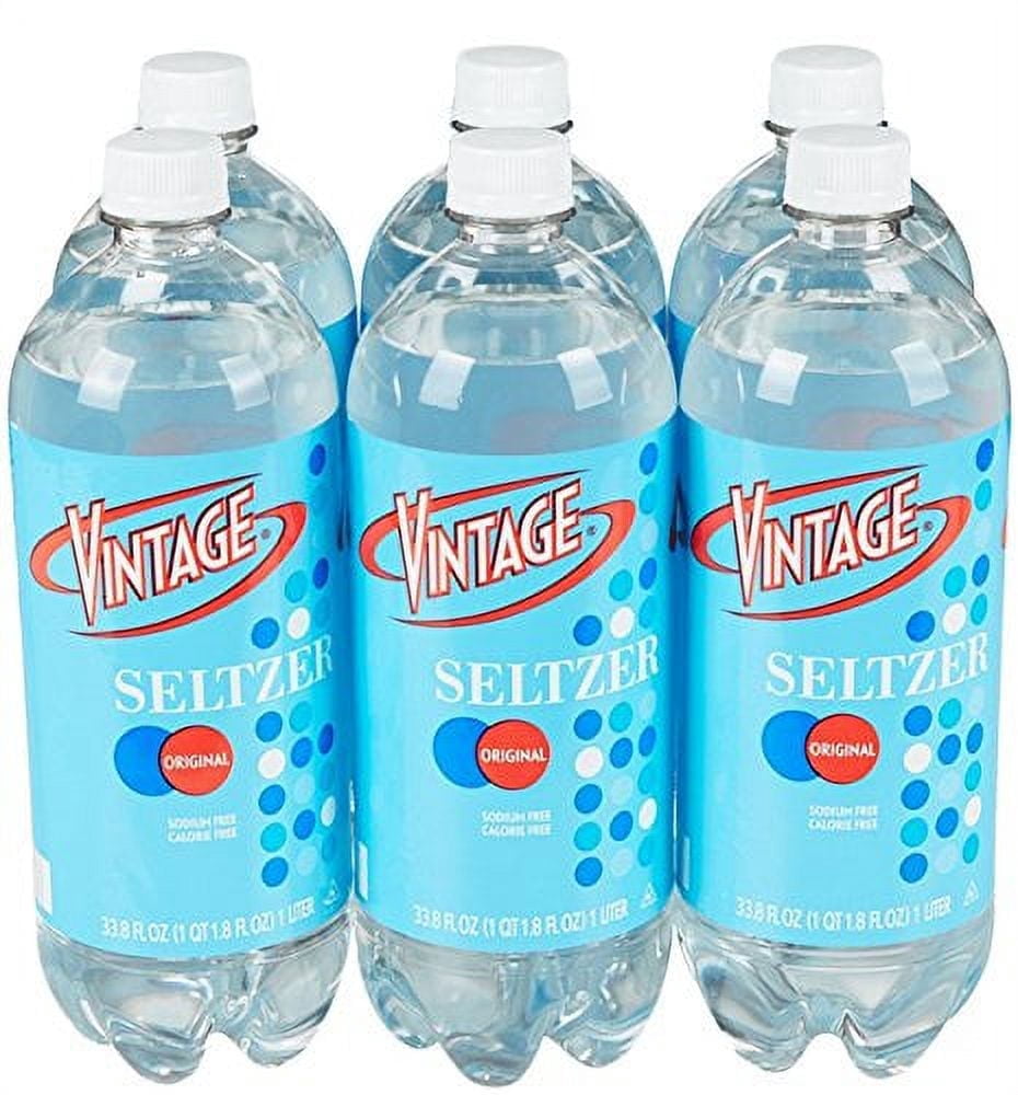 Vintage Seltzer Water, 33.8 fl oz Bottles, 6-Pack, Sparkling ...