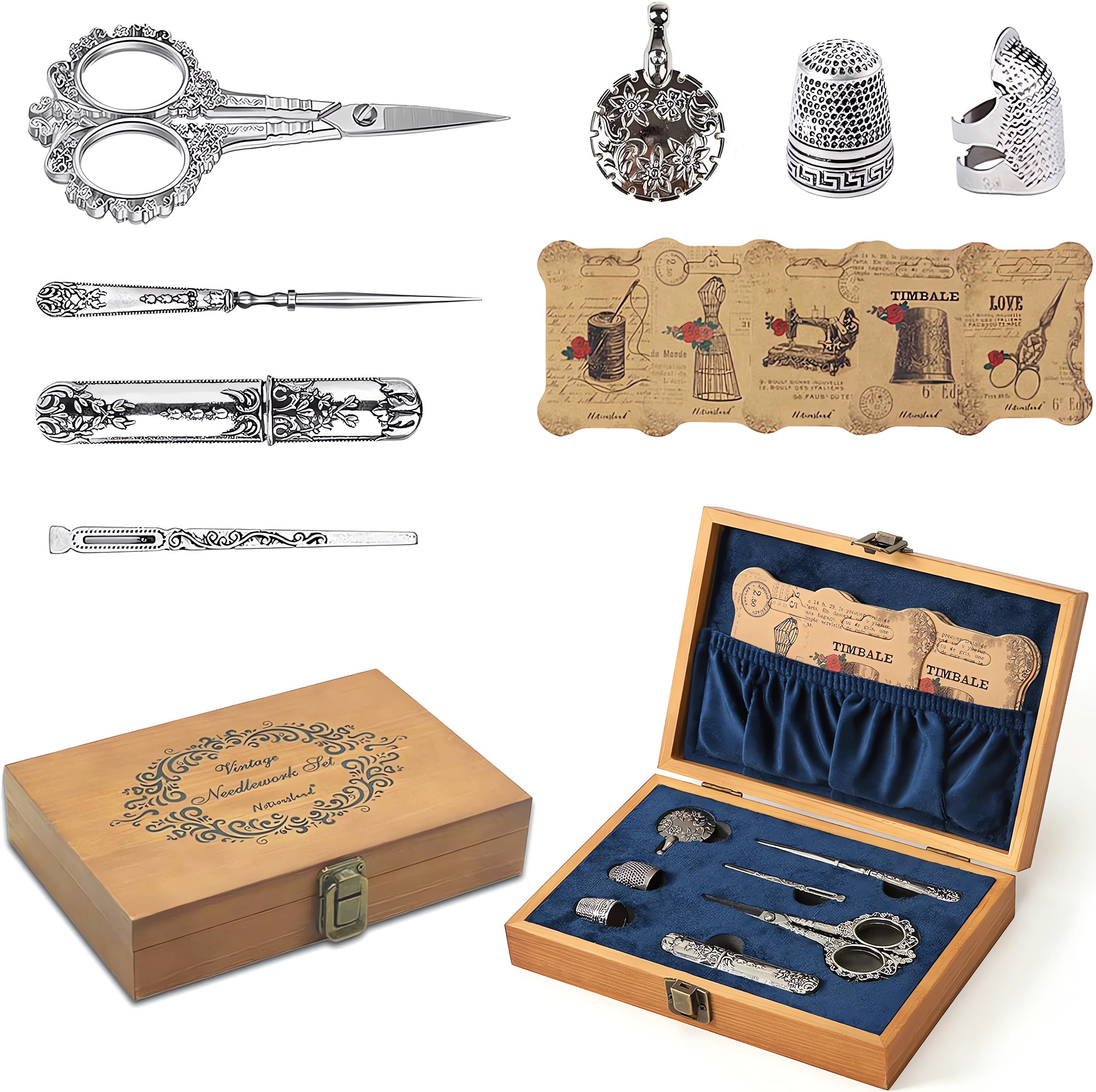 Vintage Sewing Kit, European Style Embroidery Scissors Set with ...