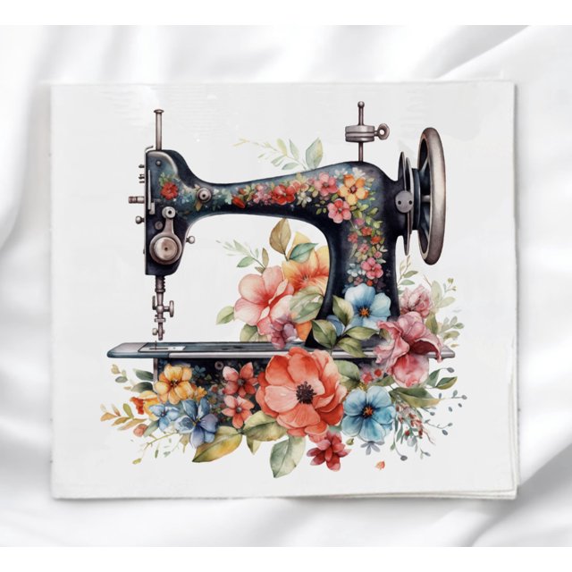 Vintage Sewing Machine 8"x8" Fabric Panel for Quilting Crafting Sewing ...
