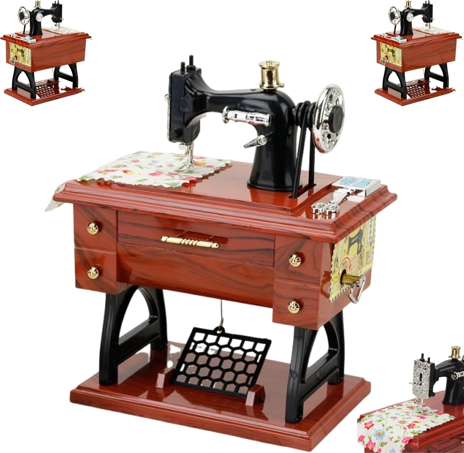 Vintage Sewing Machine Music Box, 2025 New Retro Classical Treadle ...