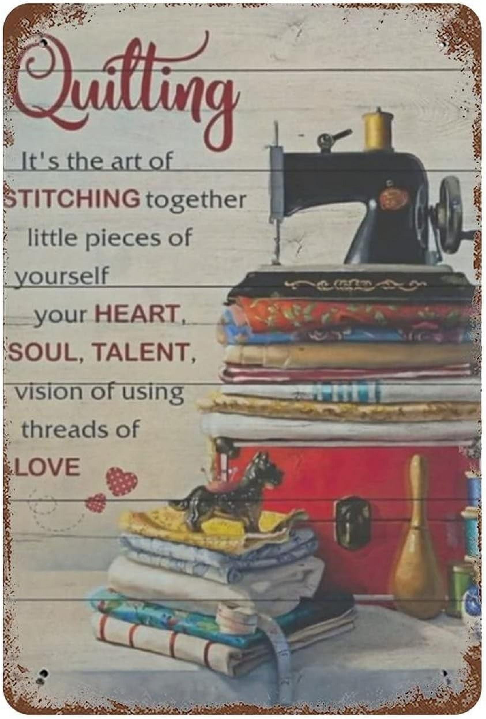 Vintage Sewing Tin Sign Slogan Sign Art Metal Poster Vintage Plaque ...