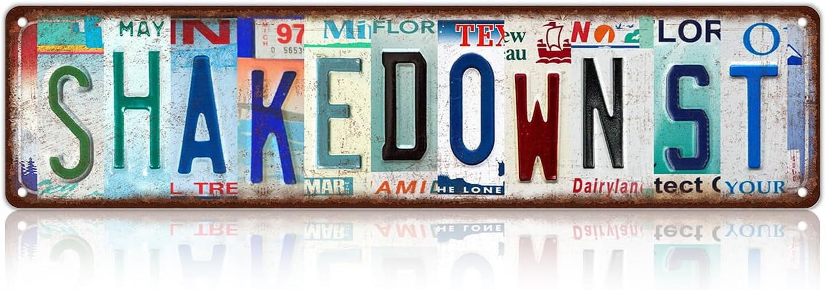 Vintage Shakedown St Metal Tin Signs Street Signs Man Cave Wall Decor ...