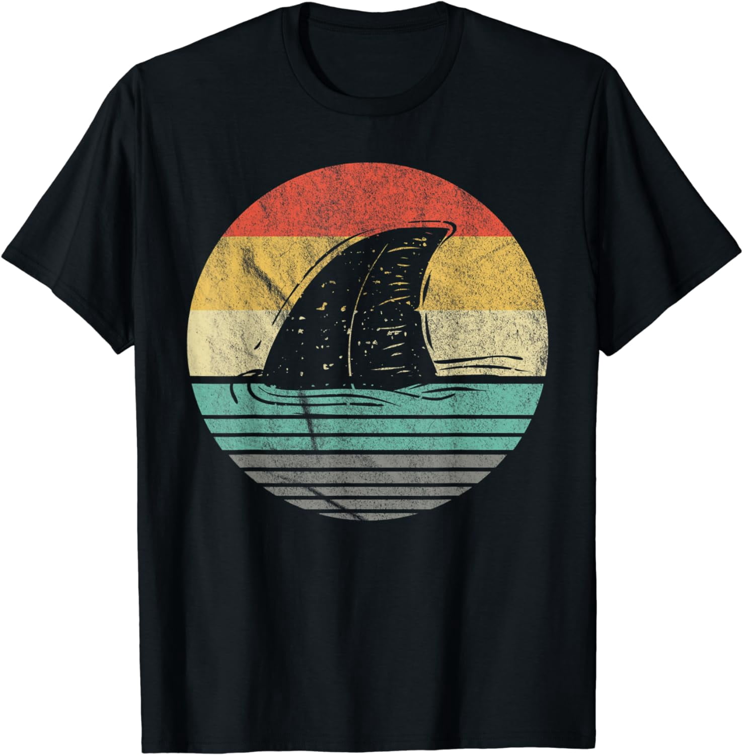 Vintage Shark Fin Retro 70s 80s Style Shark Gift T-Shirt - Walmart.com