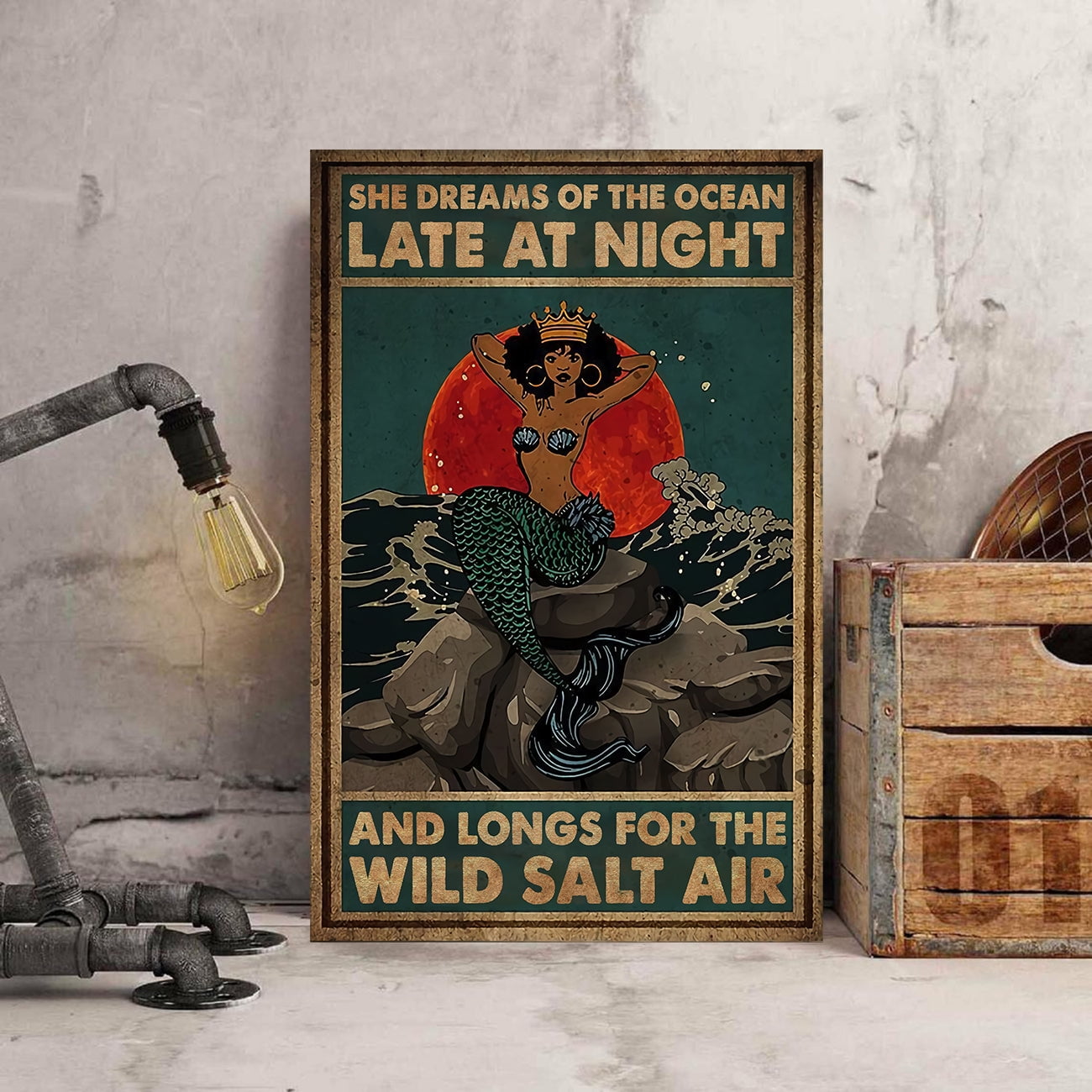 Vintage She Dreams Of The Ocean Late At Night And Longs For The Wild ...