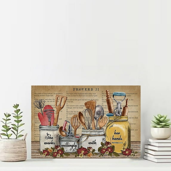Vintage She Works Willingly WIth Her Hands Horizontal Poster 24 x 36 ...