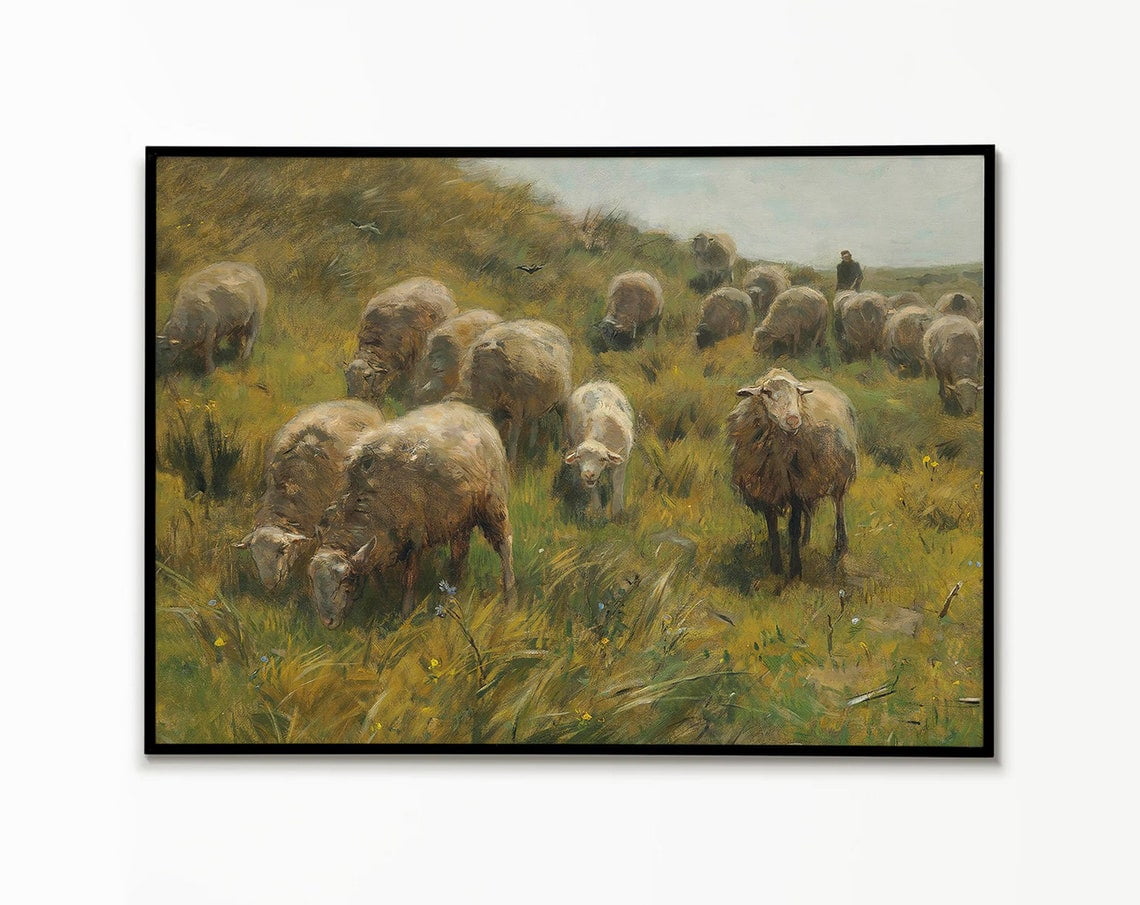 Vintage Sheep Painting Poster, Wall Art, Poster Print, Wall Decor, Art ...