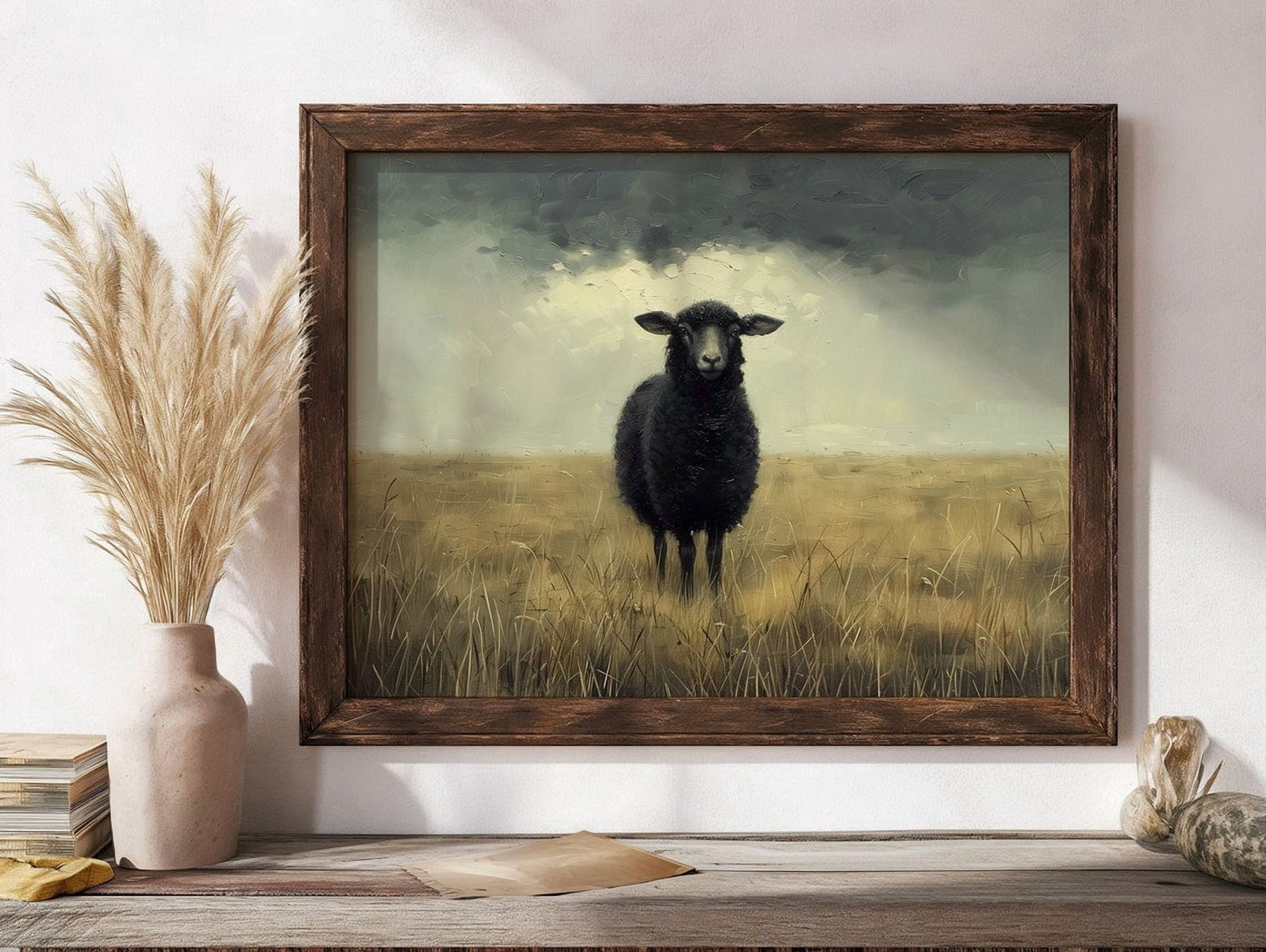 Vintage Sheep Wall Art Canvas Artwork Wall Decor Black Sheep Prints ...