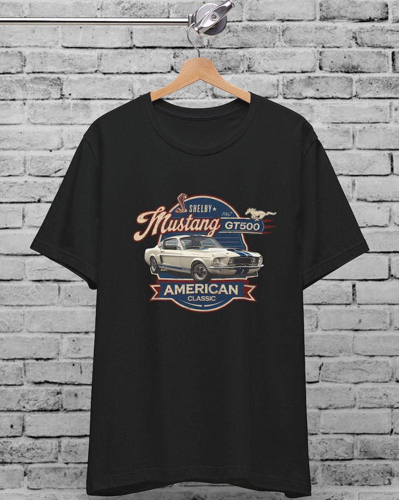 Vintage Shelby Mustang GT500 Multicolor Unisex T-Shirt ,1967 Ford ...