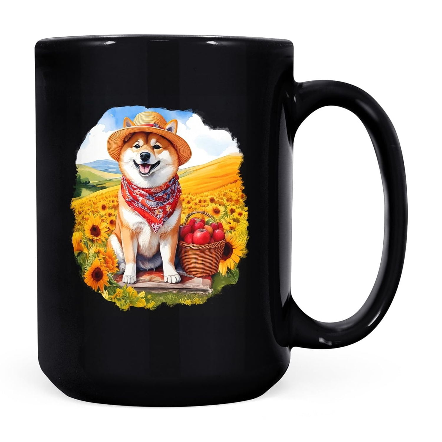 Vintage Shiba Inu Says Hello Mother's Day Summer Sunflower Field Mug ...