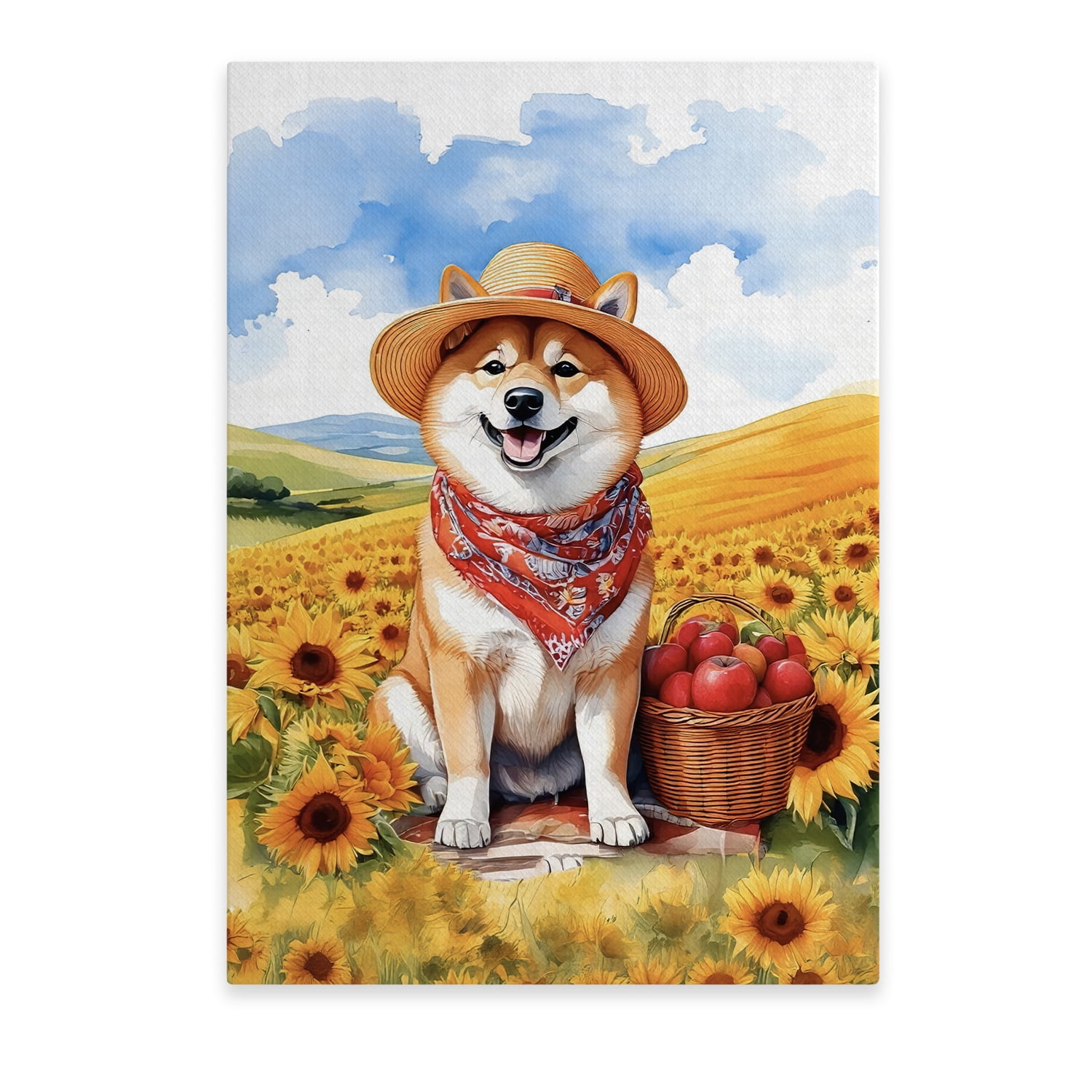 Vintage Shiba Inu Says Hello Mother's Day Summer Sunflower Field ...