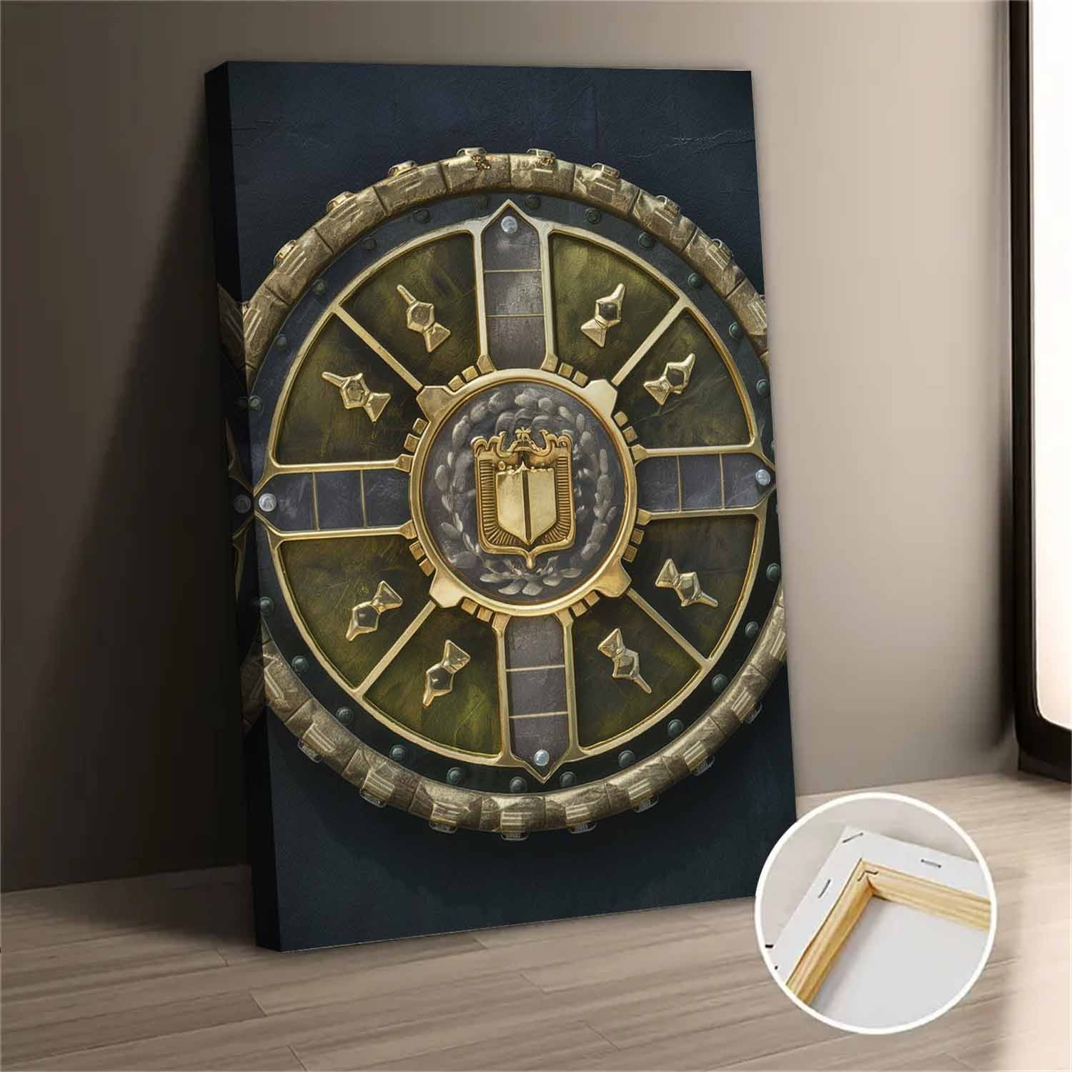 Vintage Shield Canvas Wall Art Decor for Living Room Bedroom - Walmart.com