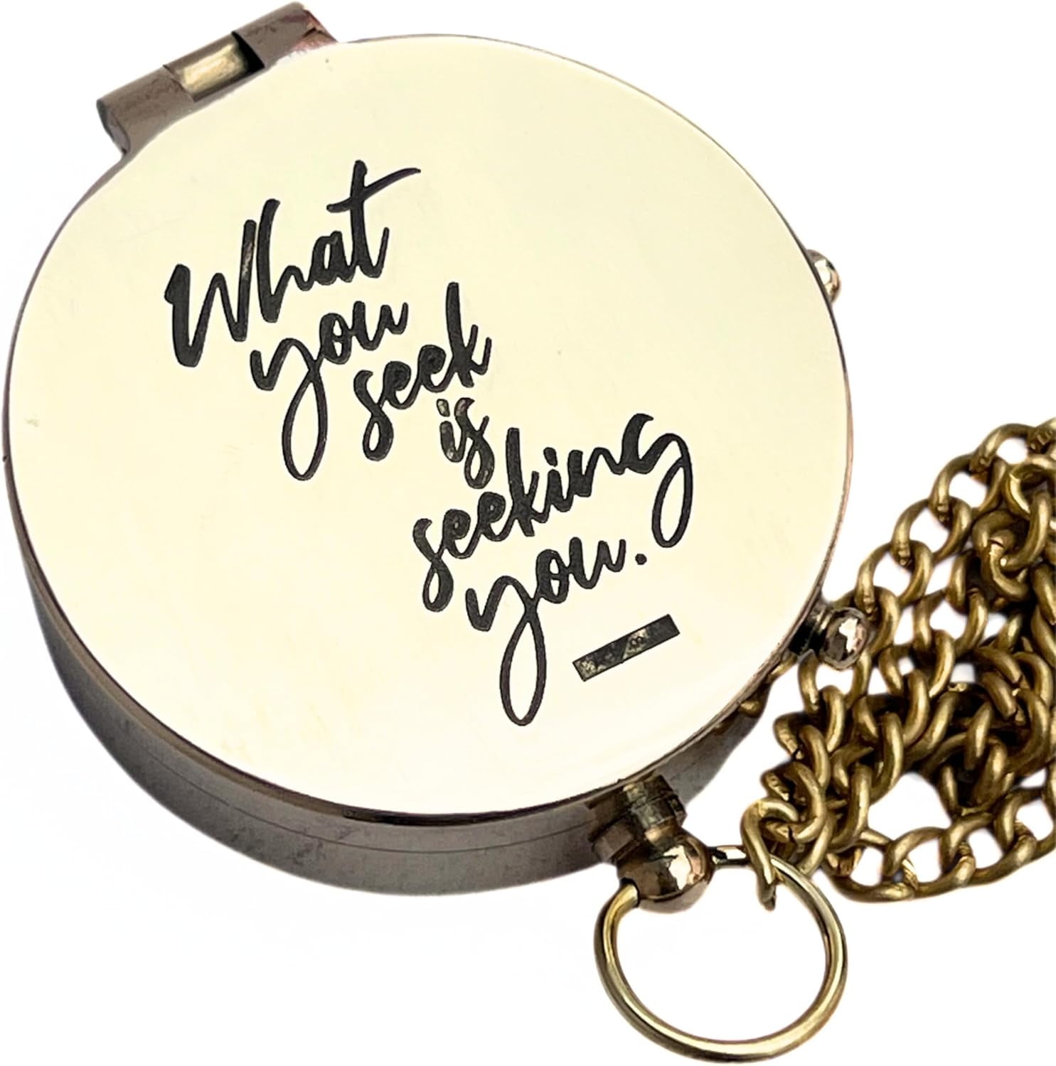 Vintage Shiny Brass What You Seek is Seeking You Motivational Marine ...