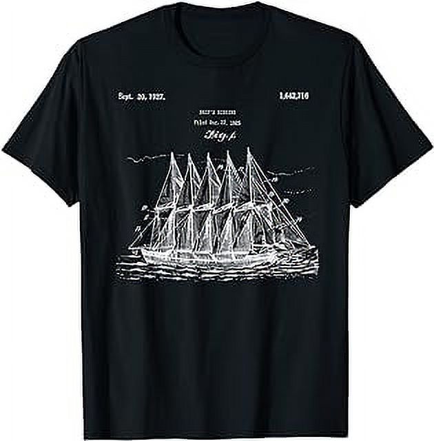 Vintage Ship Rigging Blueprint Shirt - Old Ocean Sailboat - Walmart.com