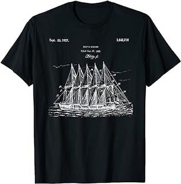 Vintage Ship Rigging Blueprint Shirt - Old Ocean Sailboat - Walmart.com