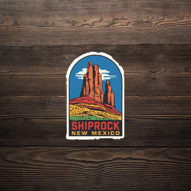 Vintage Shiprock New Mexico Sticker - Retro Red Rock Desert Travel ...