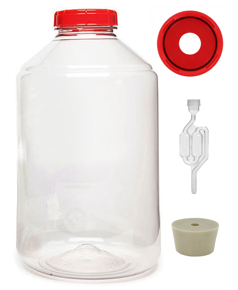 Vintage Shop 7 Gallon Fermonster Wide Mouth Carboy with #10 Drilled Stopper a... - Walmart.com